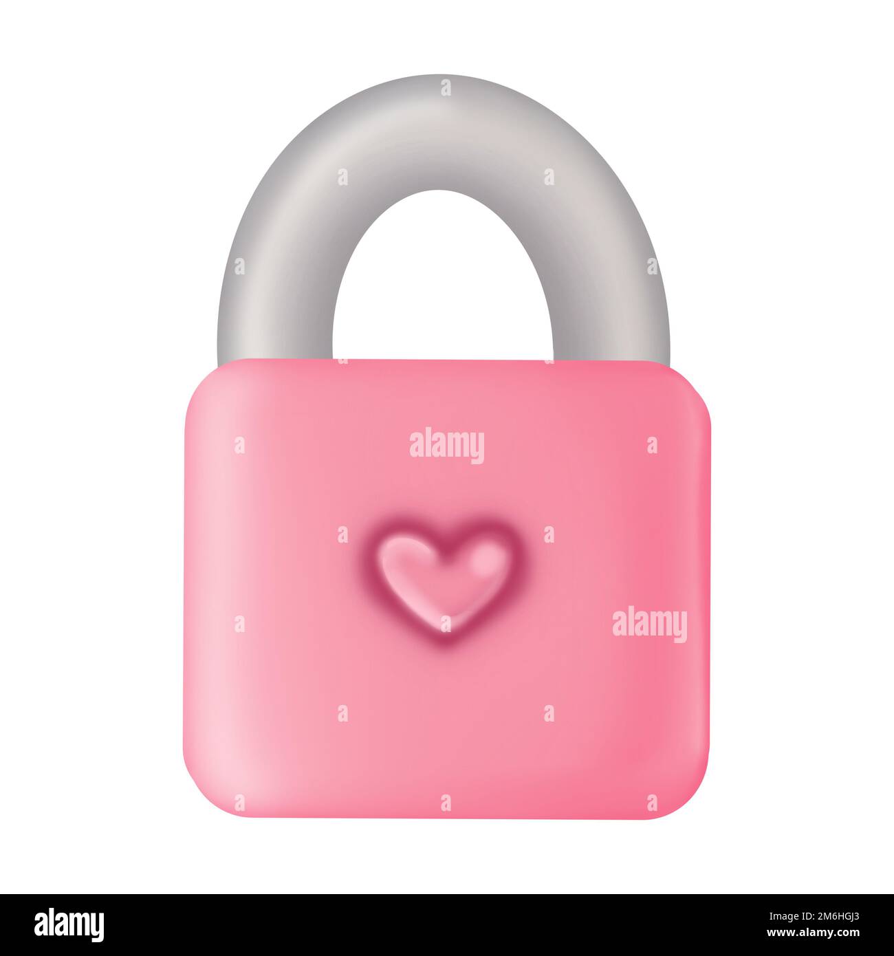 Pink lock with heart. Design for Valentines Day Stock Photo - Alamy