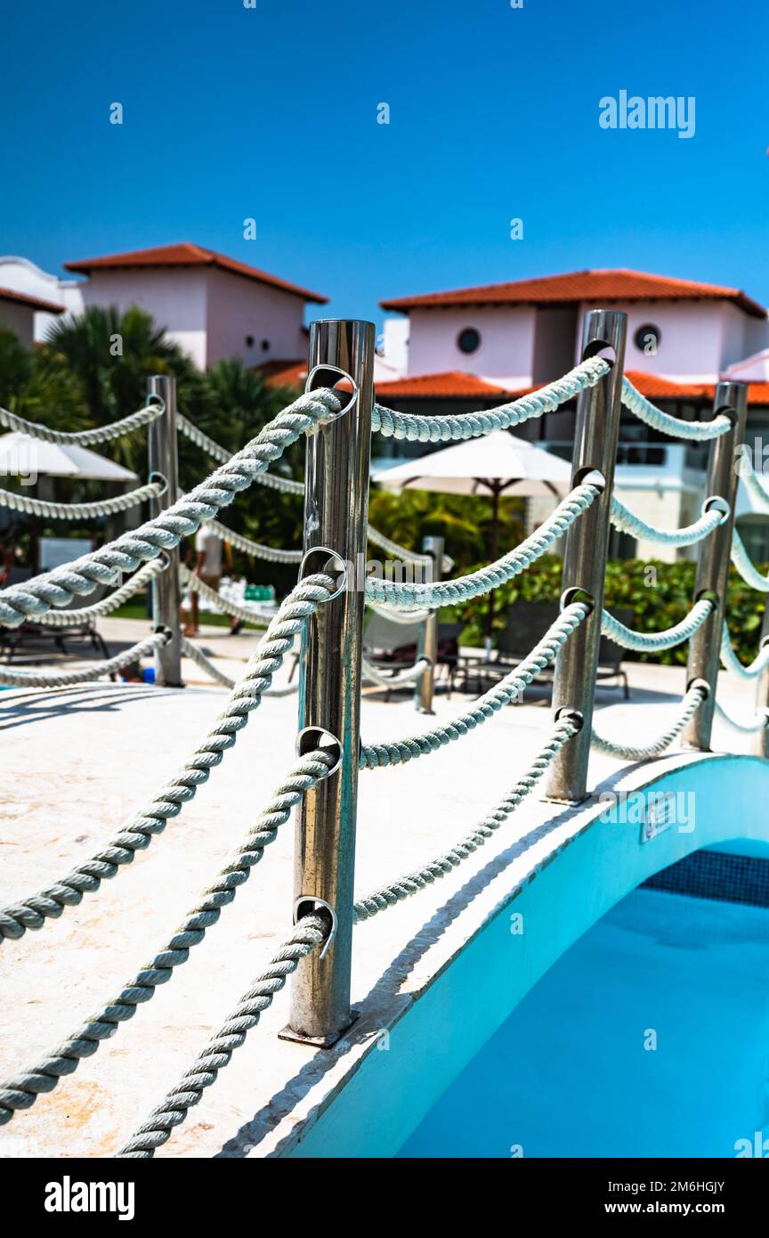 Bridge over the pool Stock Photo - Alamy