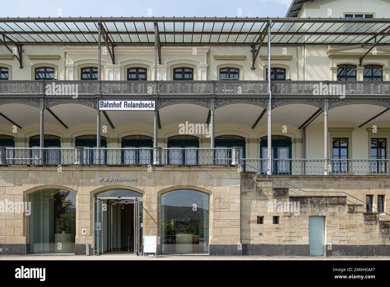 Facade of the famous Arp museum located in the Rolandseck train station ...