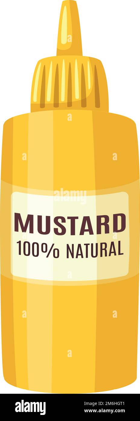 Mustard bottle. Cartoon yellow food condiment icon Stock Vector Image ...