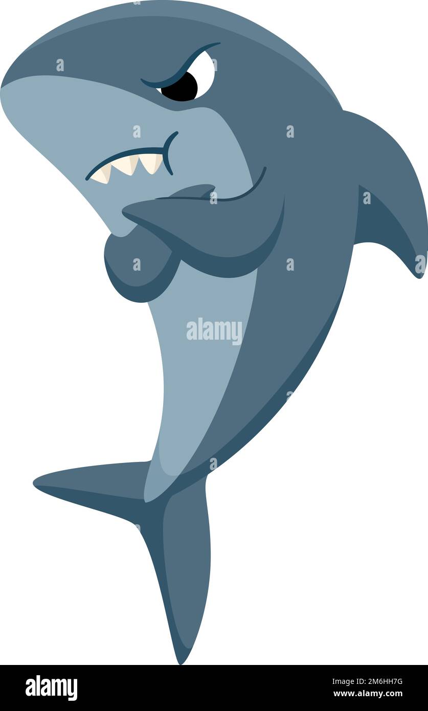 Angry shark cartoon animal. Funny underwater mascot Stock Vector Image ...