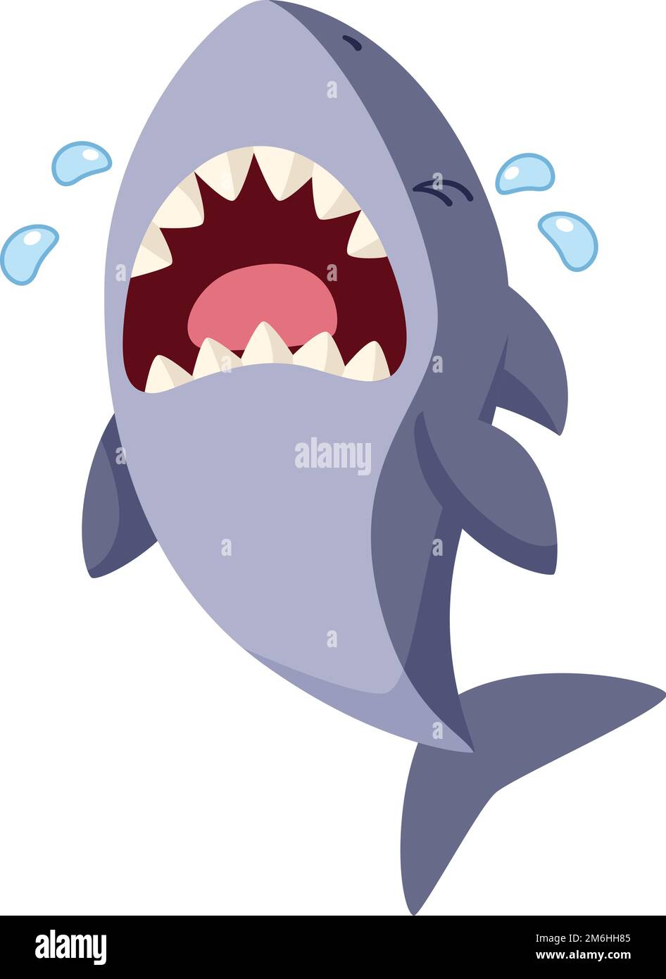 Crying shark. Cartoon underwater animal. Sad character Stock Vector ...