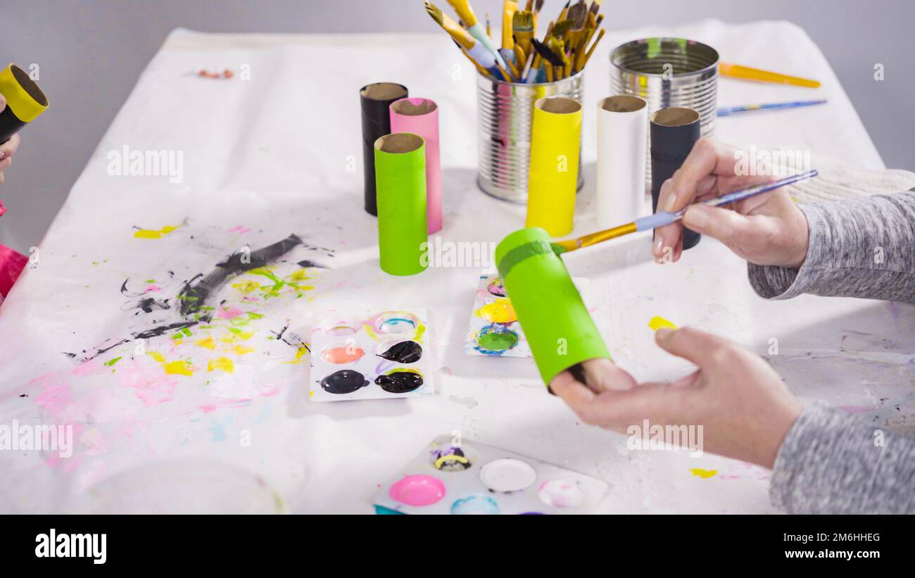 Kids craft project Stock Photo - Alamy