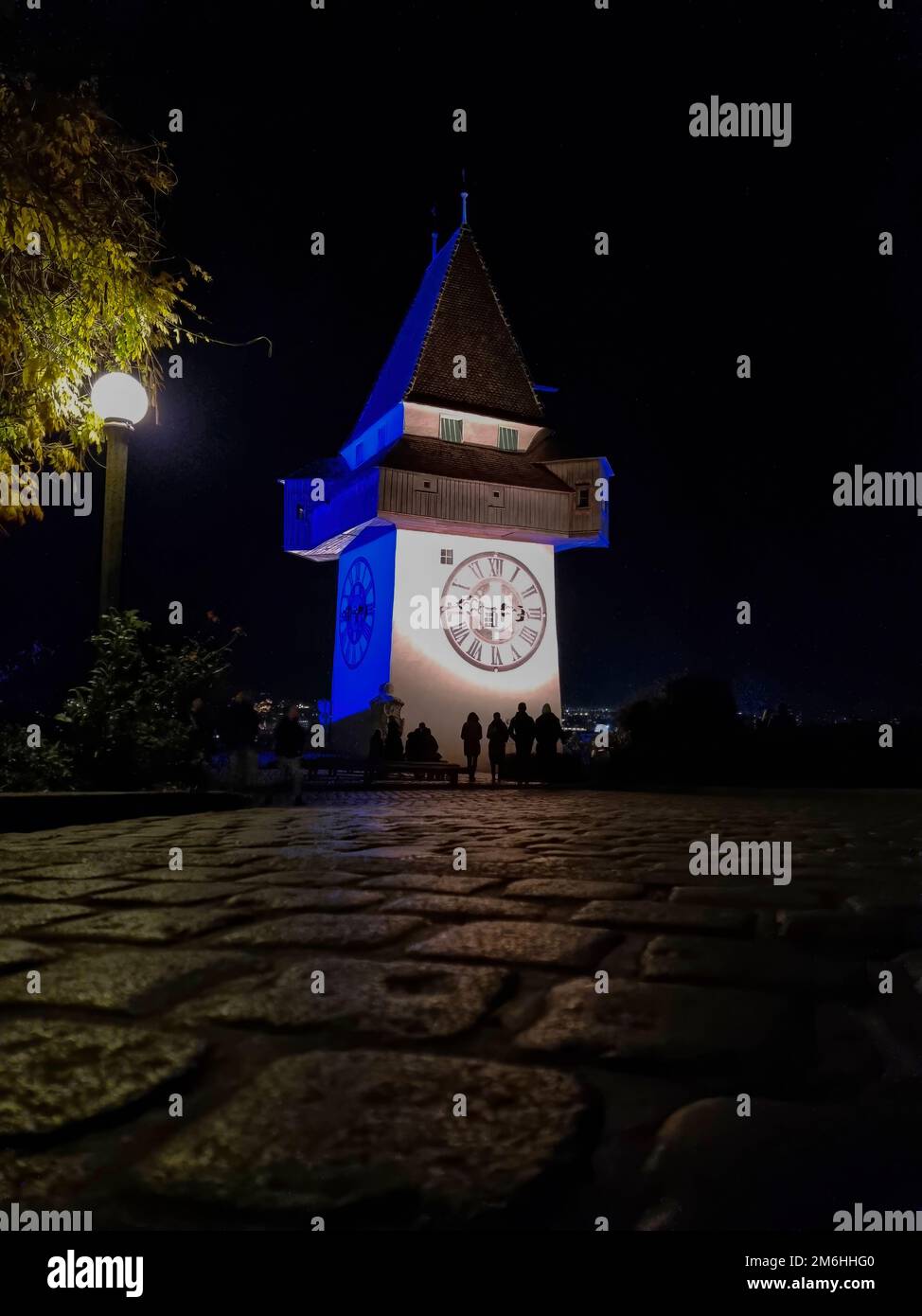 The famous Clock Tower (Grazer Uhrturm) on Shlossberg hill, Graz ...