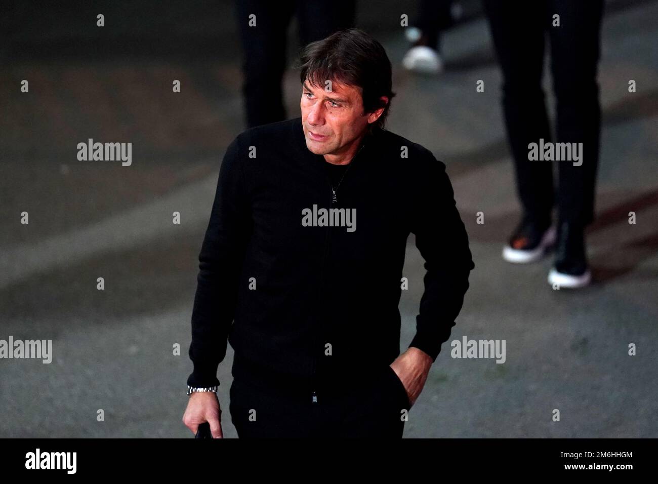 Tottenham Hotspur manager Antonio Conte arrives to the stadium ahead of ...