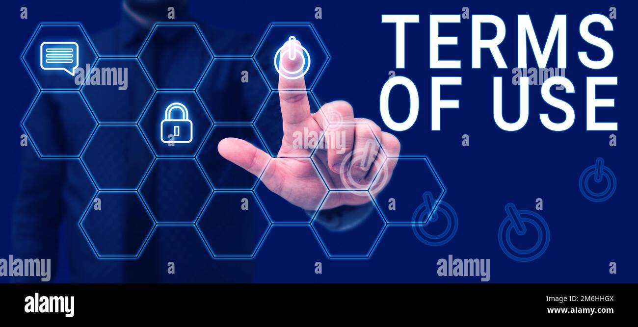 Conceptual display Terms Of Use. Concept meaning Established conditions ...