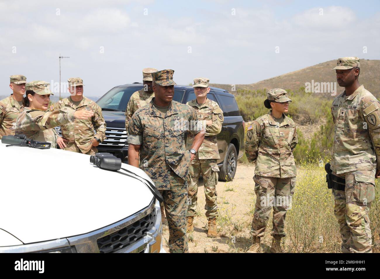 U.S. Marine Corps Sgt. Maj. James Porterfield (center), NORAD and ...