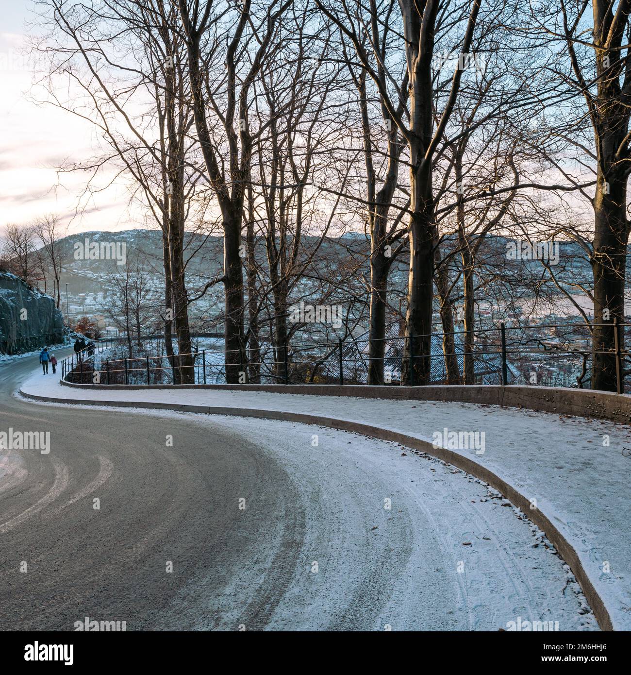 Bergen Winter Aerial Panoramic View from Mount Floyen Viewpoint. Bergen ...
