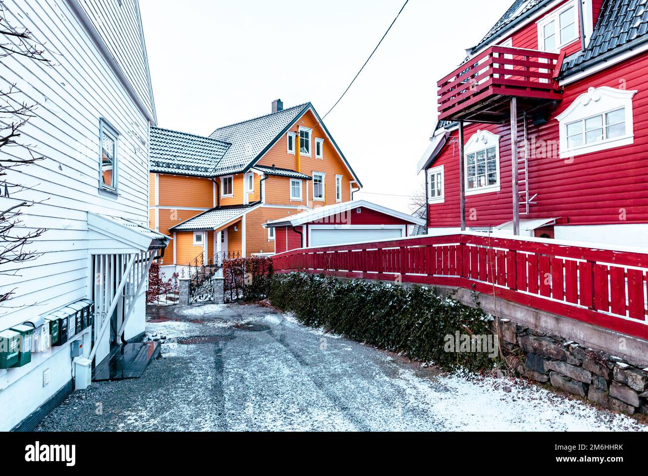 Bergen Scandinavian Architecture. Traditional decorated residential ...