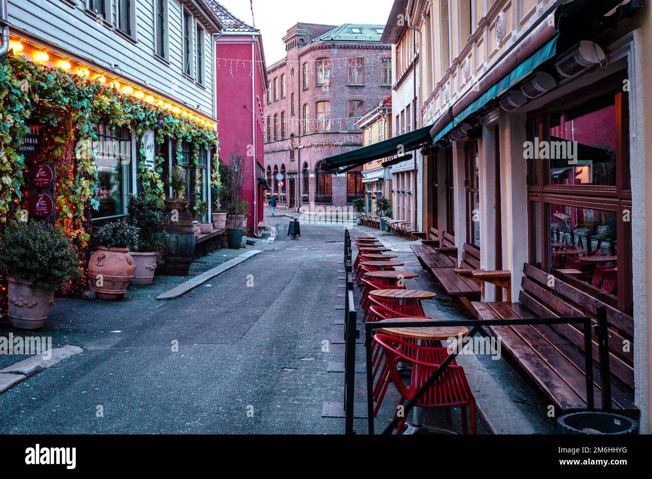 Bergen Traditional Scandinavian Architecture. Restaurants in the old ...