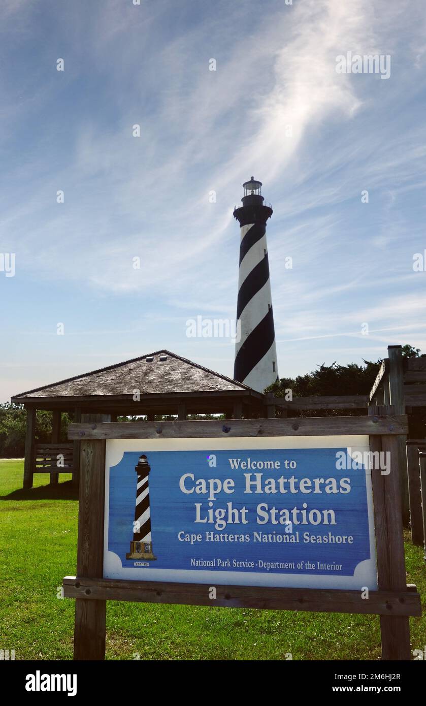 The Cape Hatteras National Seashore light Station and lighthouse on ...