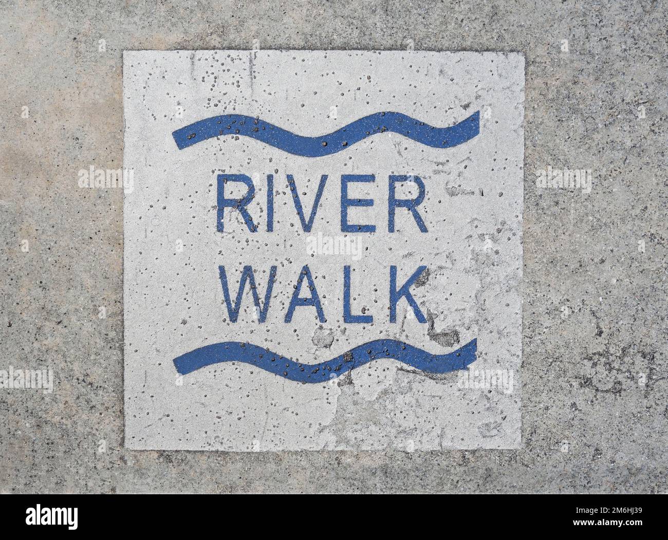 River Walk sign along path of the Cape Fear River in downtown ...
