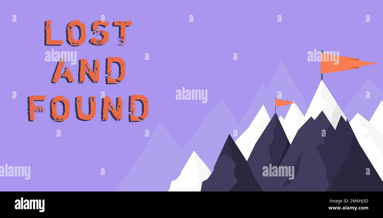 Text caption presenting Lost And Found. Concept meaning Place where you ...