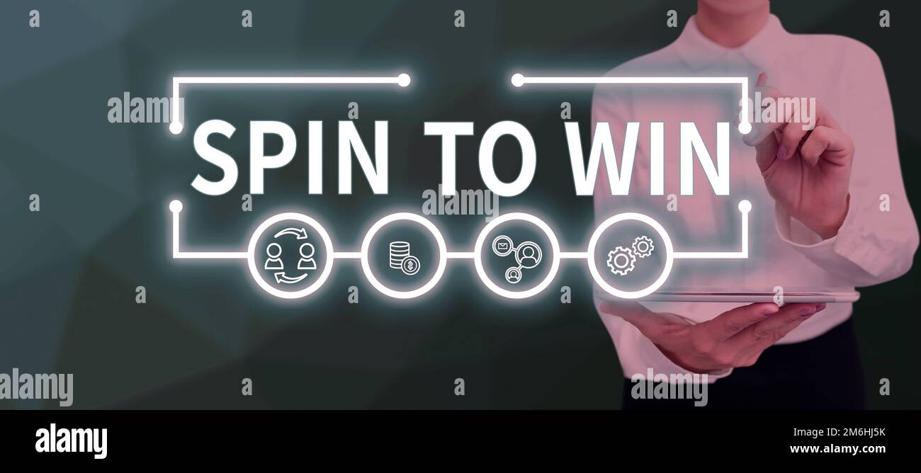 Writing displaying text Spin To Win. Business idea Try your luck ...