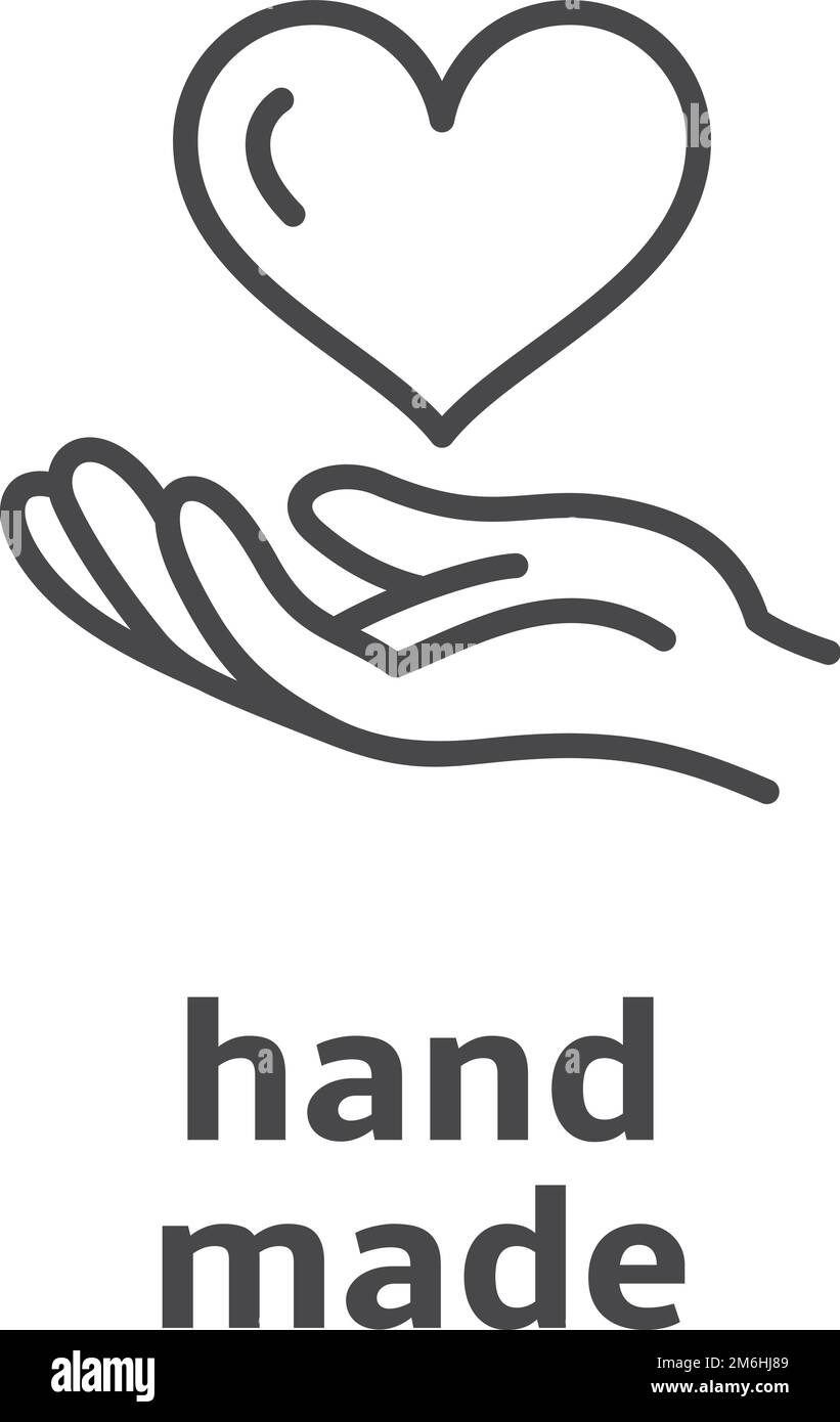 Handmade product label. Premium quality linear badge Stock Vector Image ...