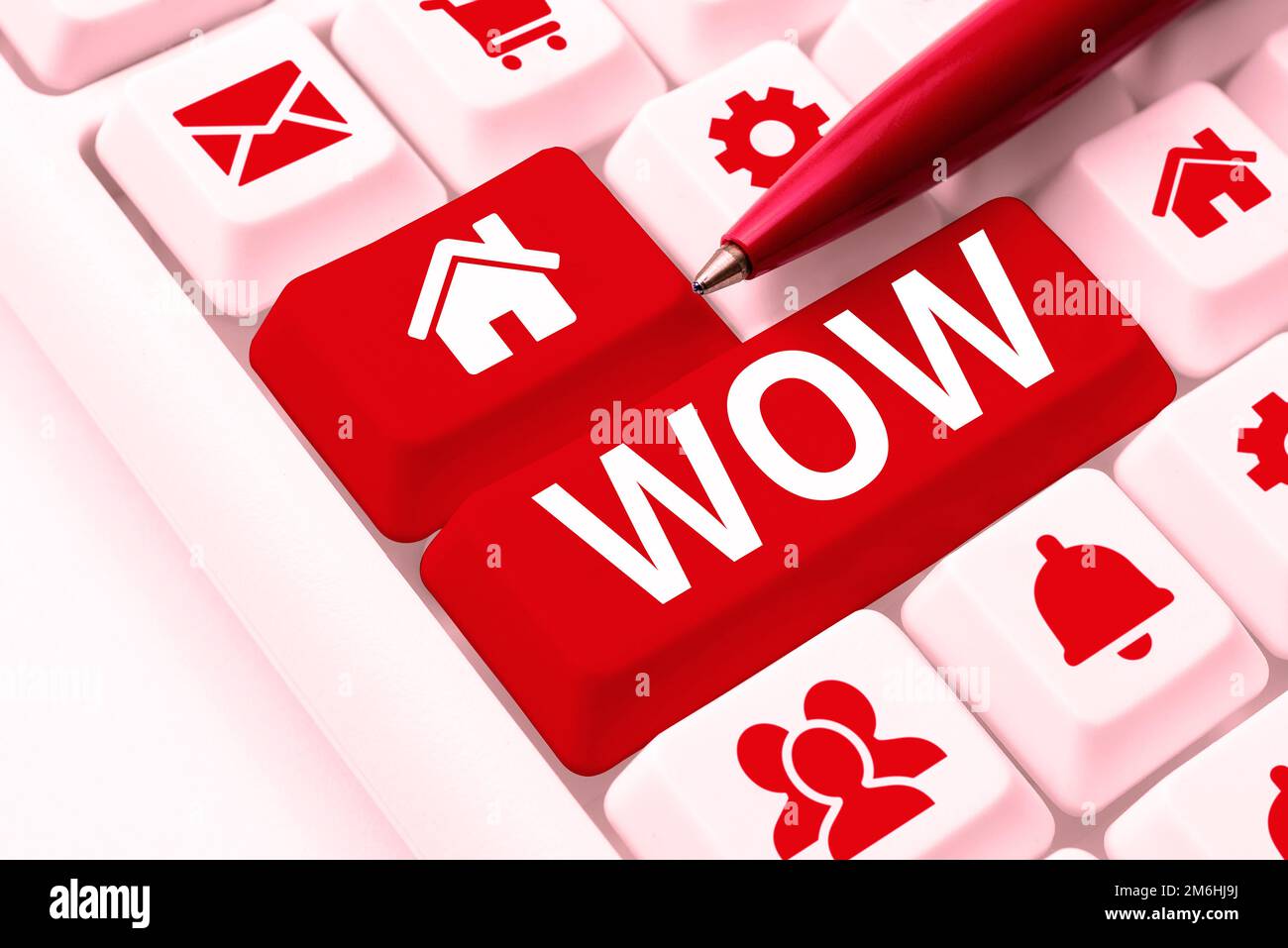 Writing displaying text Wow. Business idea Expressing astonishment and ...