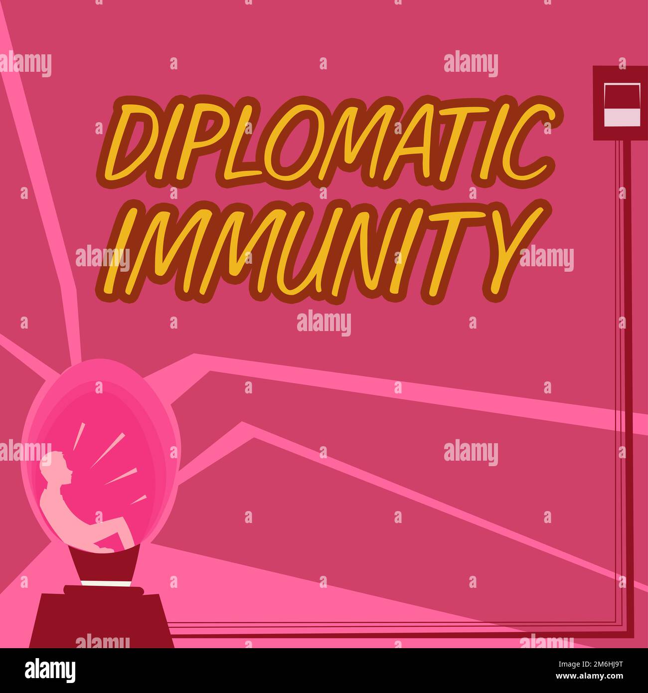 Text sign showing Diplomatic Immunity. Business approach law that gives ...