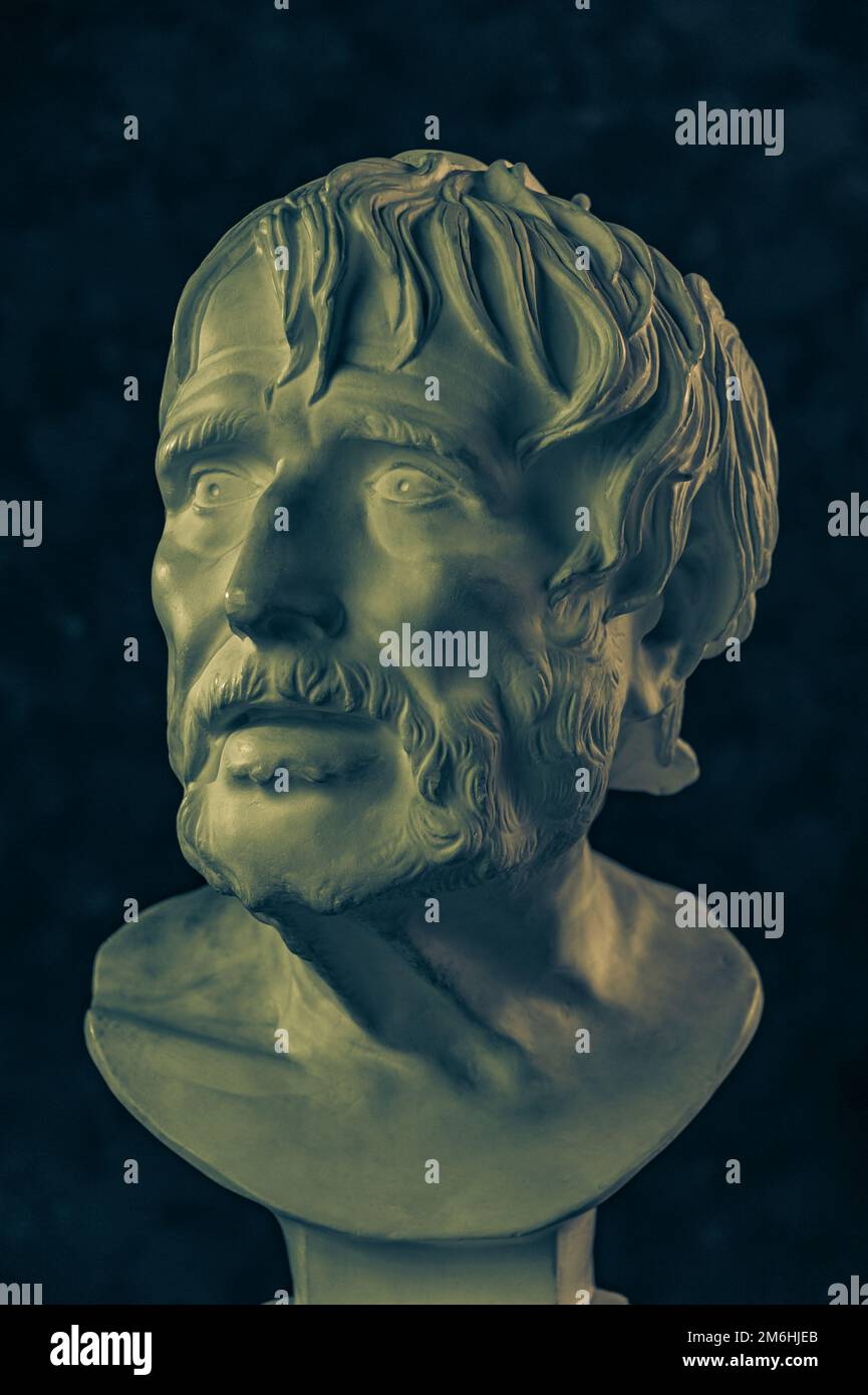 Bronze color gypsum copy of ancient statue of Lucius Seneca head for ...