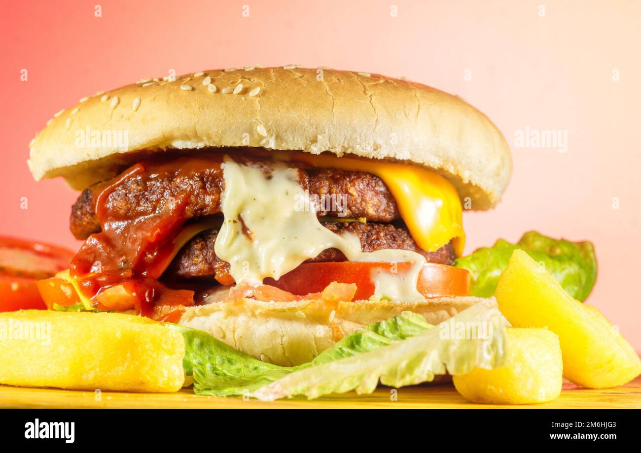 Double cheese burger mcdonalds hi-res stock photography and images - Alamy