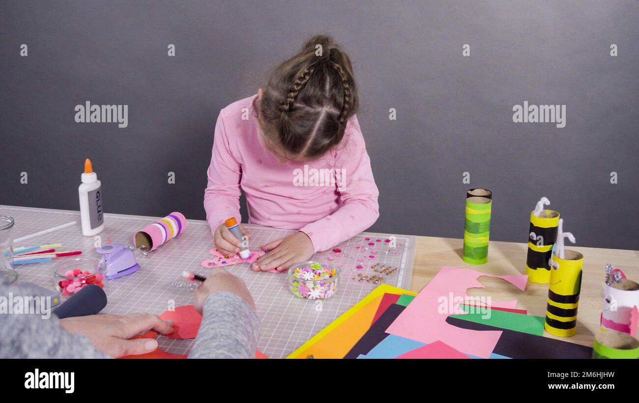 Kids craft project Stock Photo - Alamy