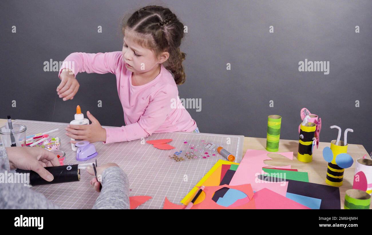 Kids craft project Stock Photo - Alamy