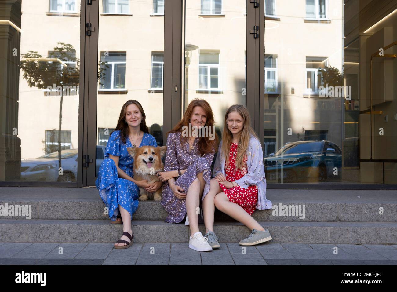 happy female generation - mother and daughters Stock Photo - Alamy