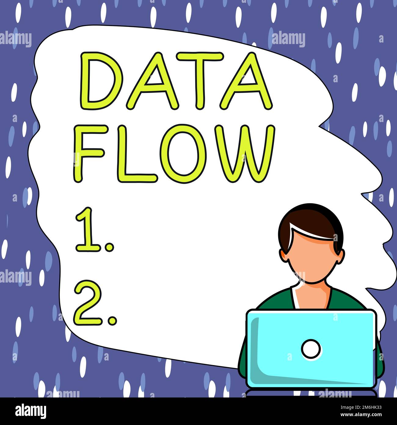 Sign displaying Data Flow. Business overview the movement of data through a system comprised of ...