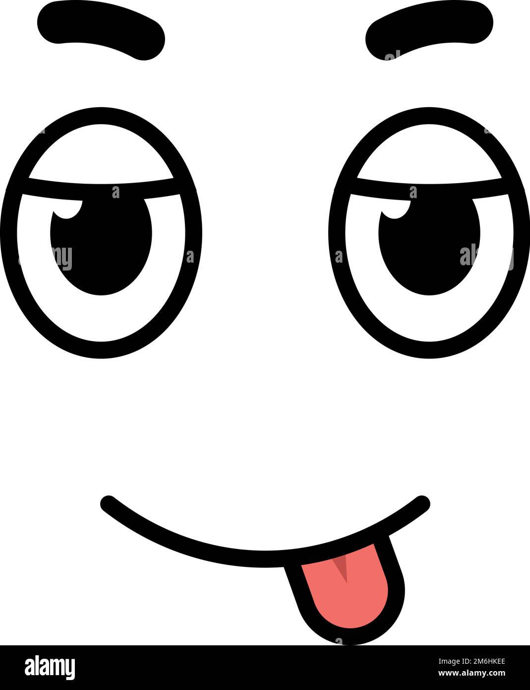 Tongue out comic doodle. Playful face expression Stock Vector Image ...