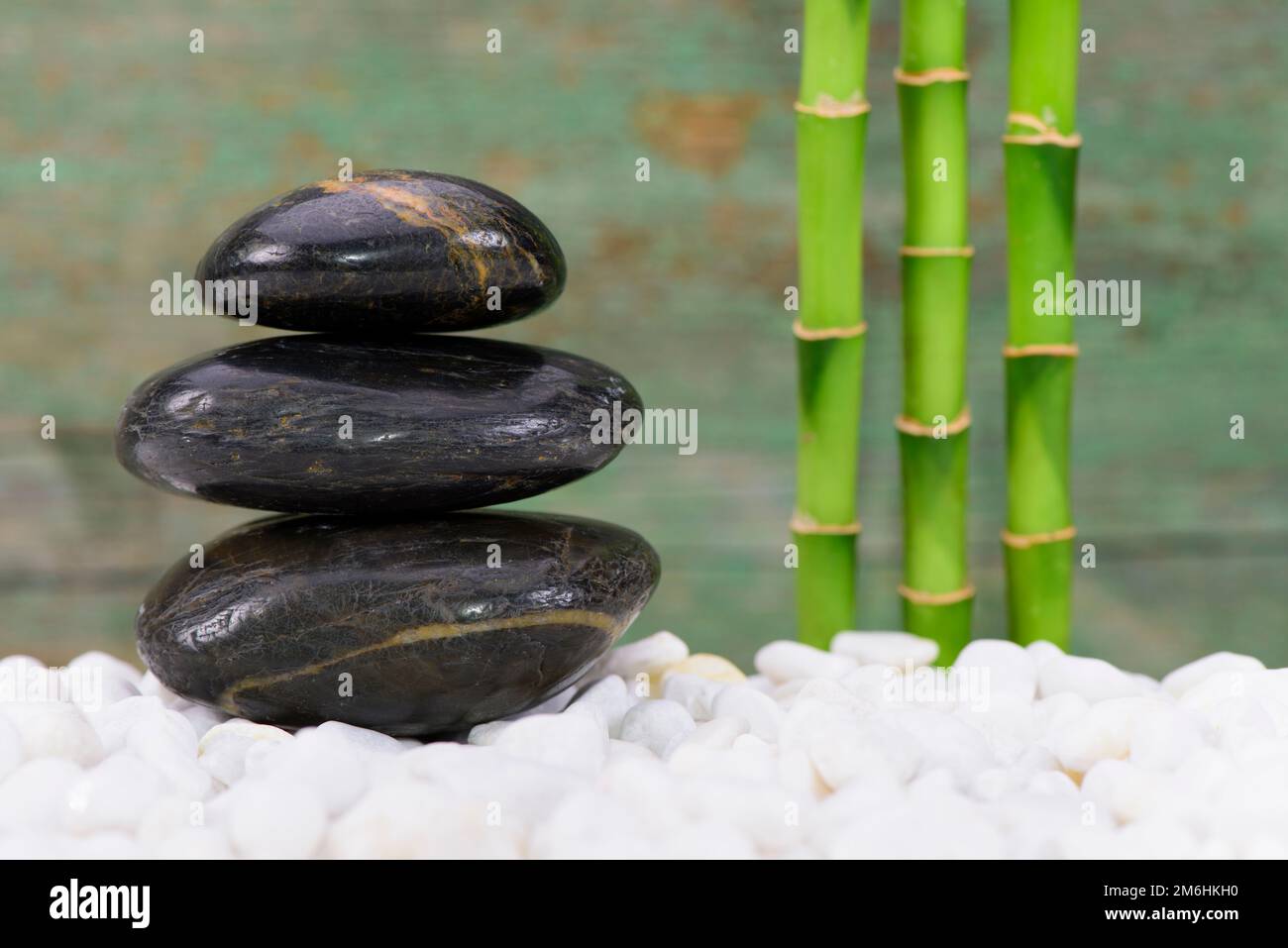 Japanese garden with stone stack Stock Photo - Alamy