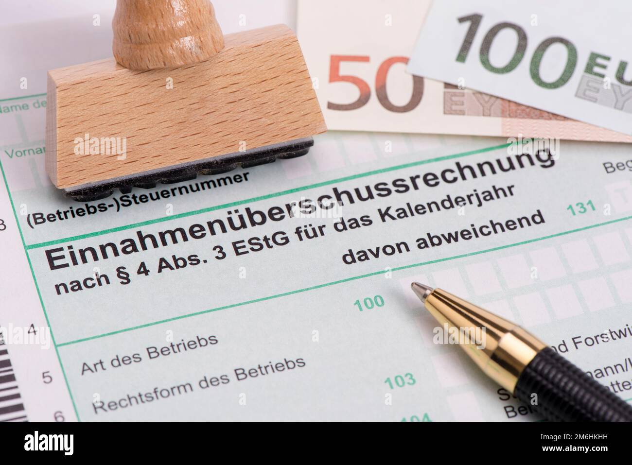 Tax form to tax office about surplus income statement Stock Photo - Alamy