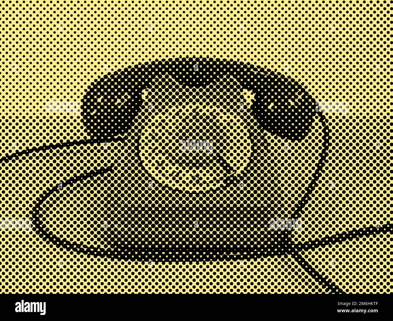 Vintage halftone illustration of old telephone Stock Photo - Alamy