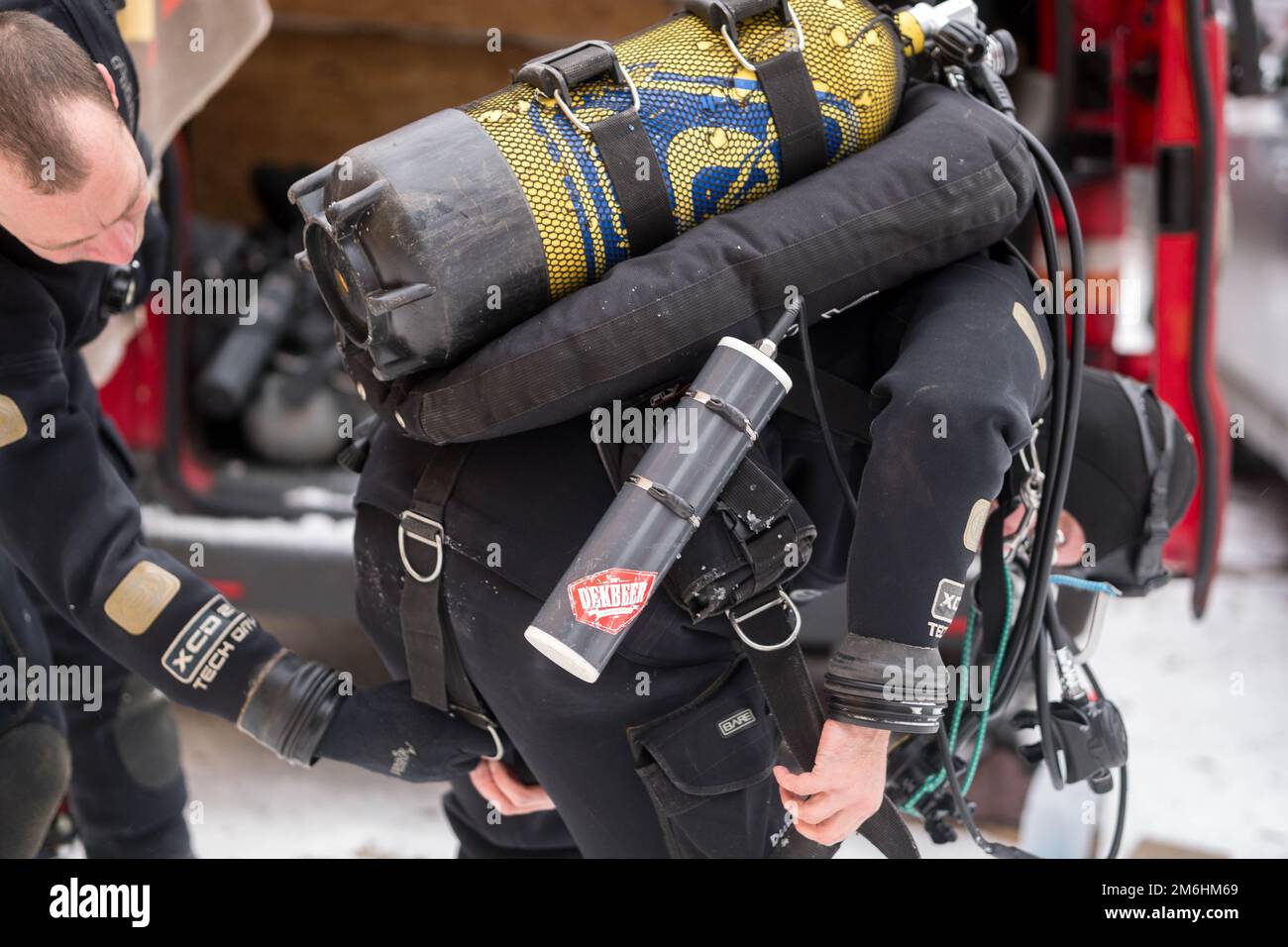 Prague, Czechia - December 18, 2022: Scuba Diver near Charles bridge in ...