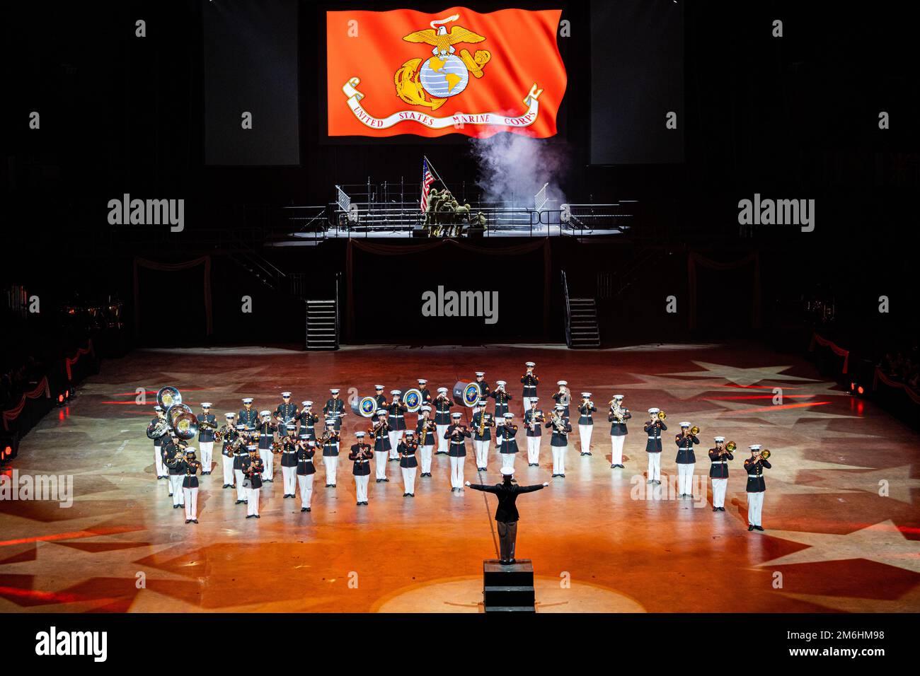U.S. Marines with the Marine Forces Reserve (MFR) Band, perform at the ...