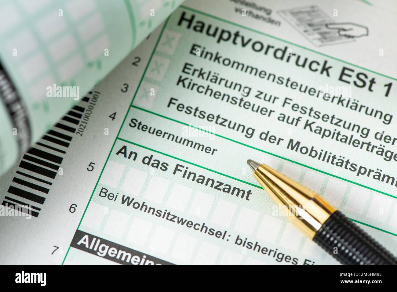 Tax declaration for tax office with form Stock Photo - Alamy