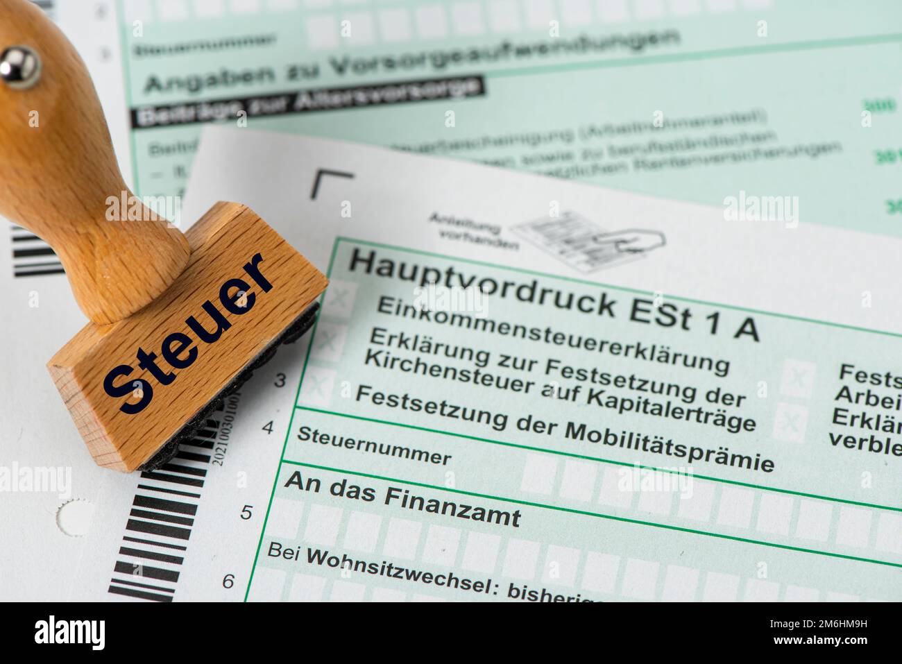 Tax declaration for tax office with form Stock Photo - Alamy