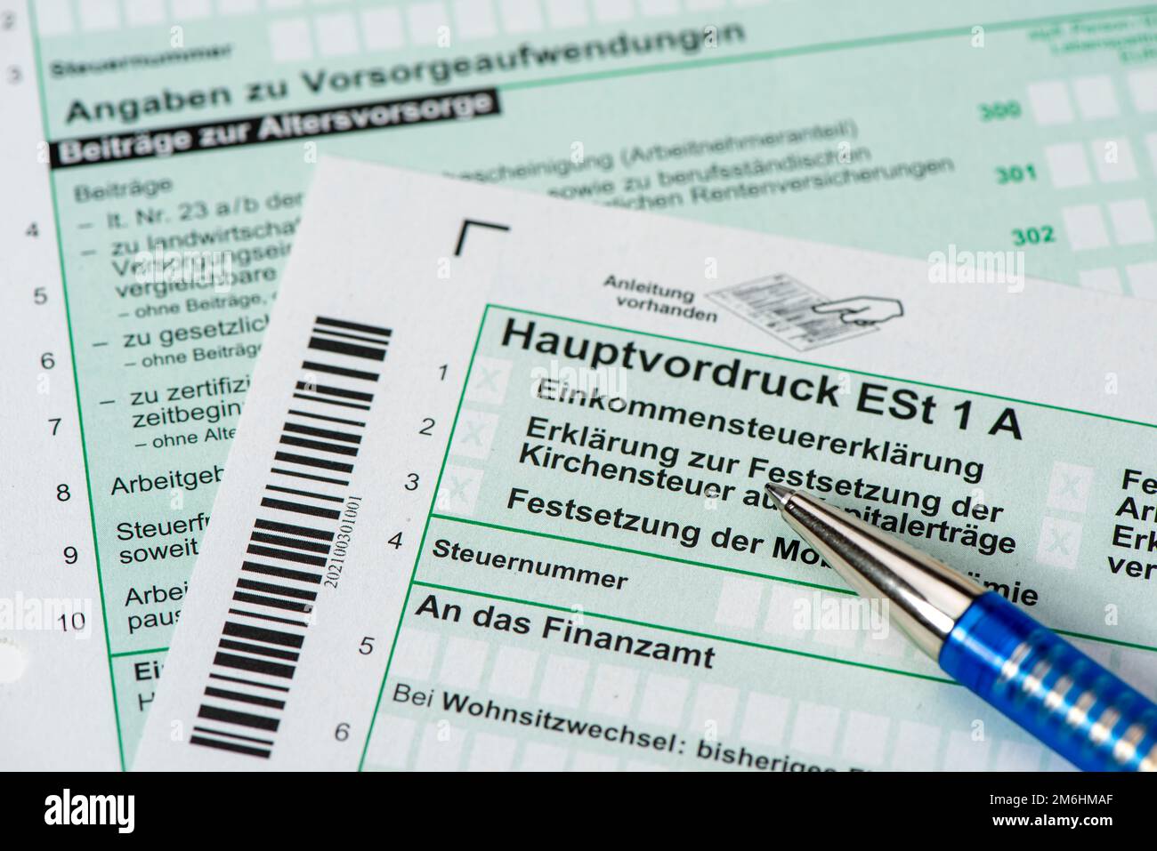 Tax declaration for tax office with form Stock Photo - Alamy