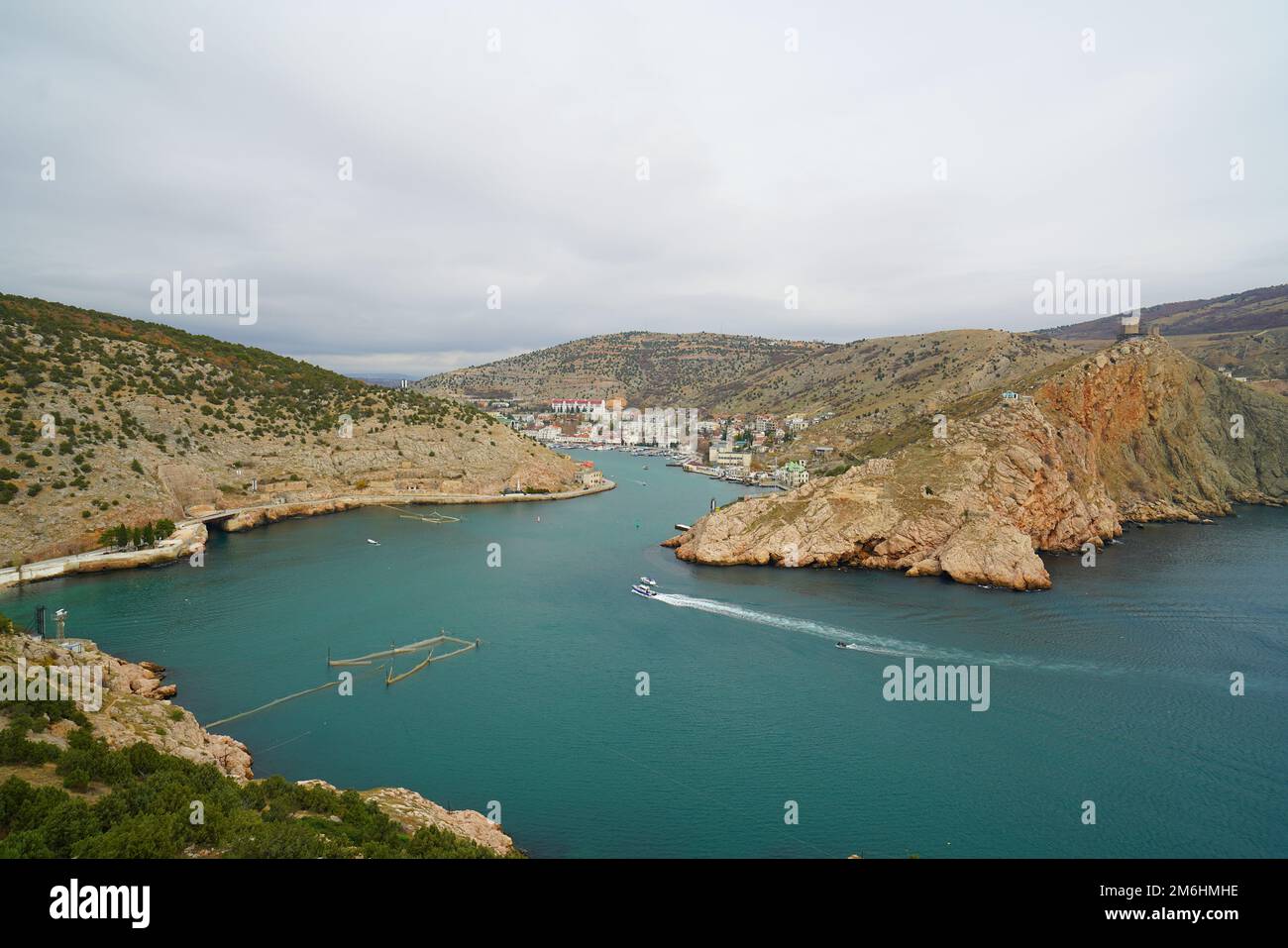 Morning in the city bay Stock Photo - Alamy
