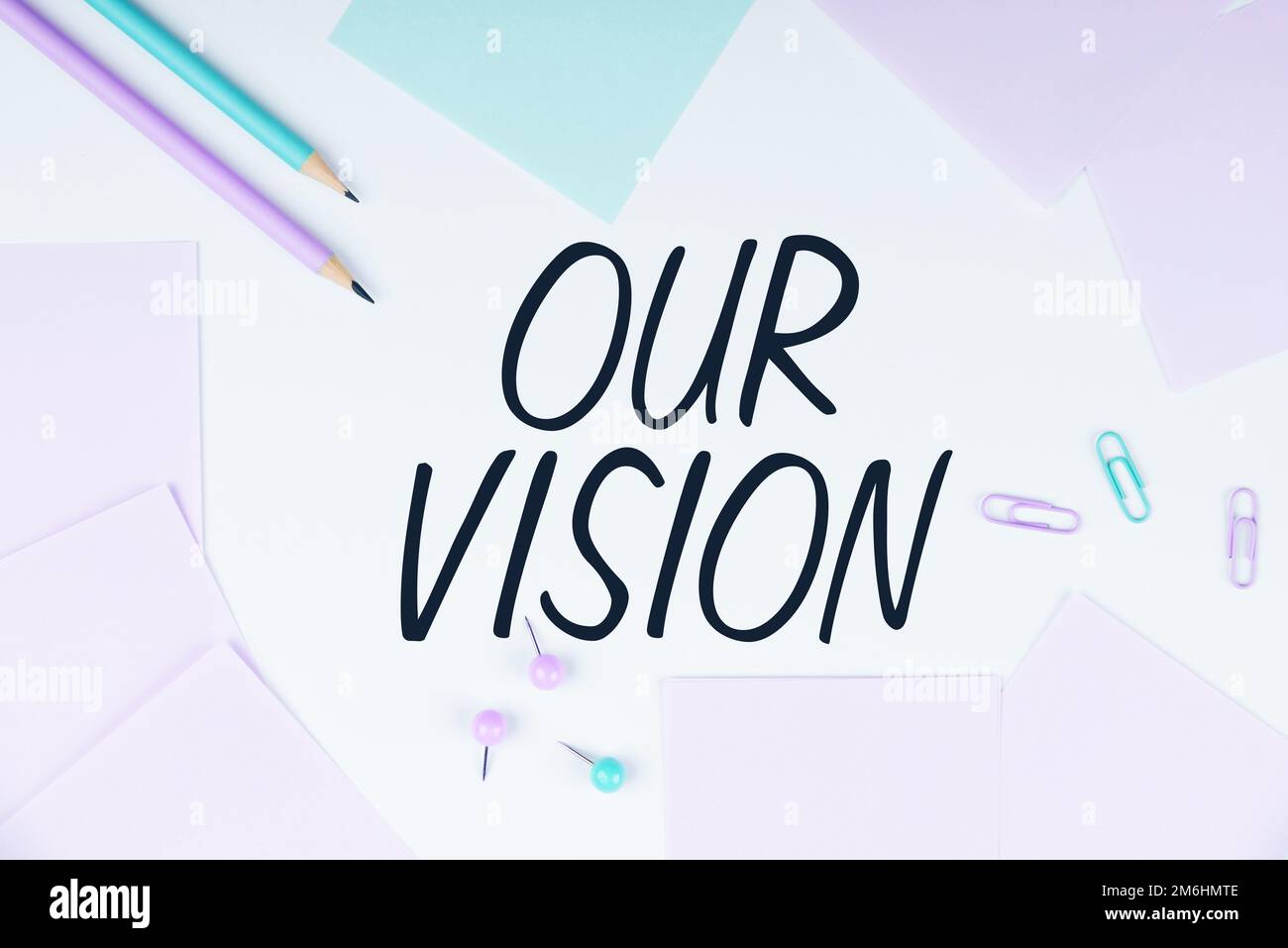 Text showing inspiration Our Vision. Business concept plan for next ...