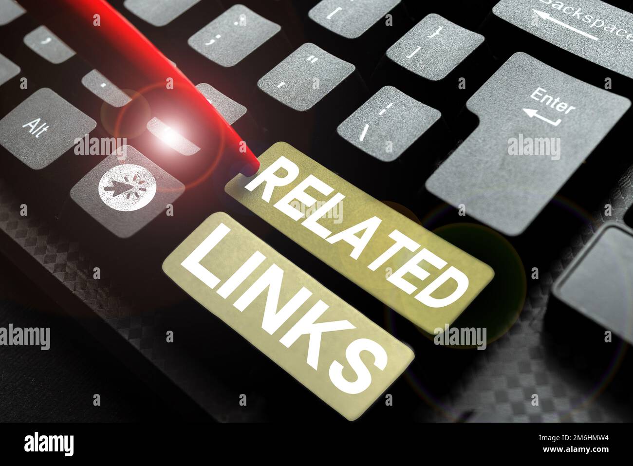 Conceptual display Related Links. Word Written on Website inside a ...