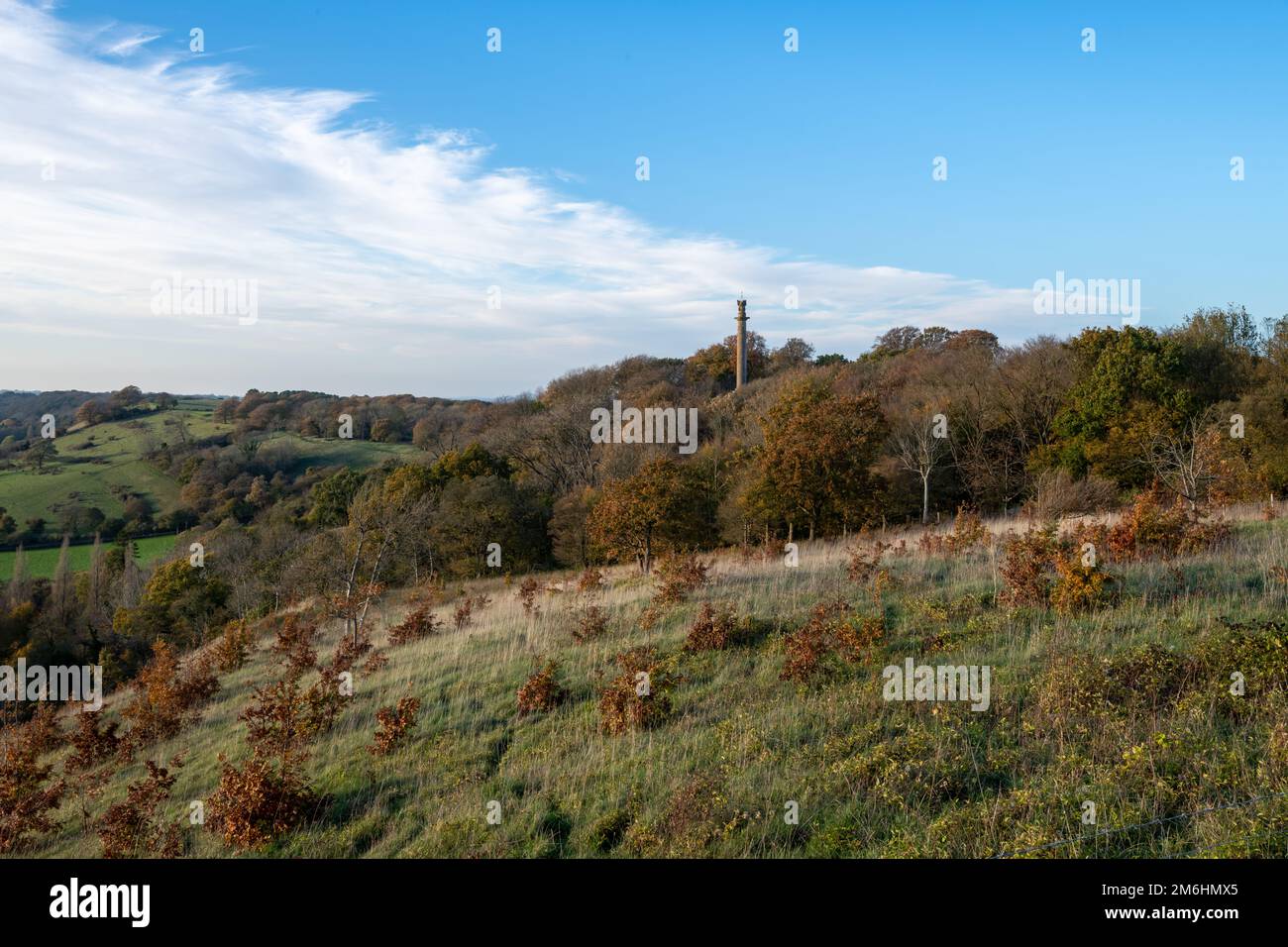 Landscape photo of the autumn colours at the Admiral Hood Monument on ...