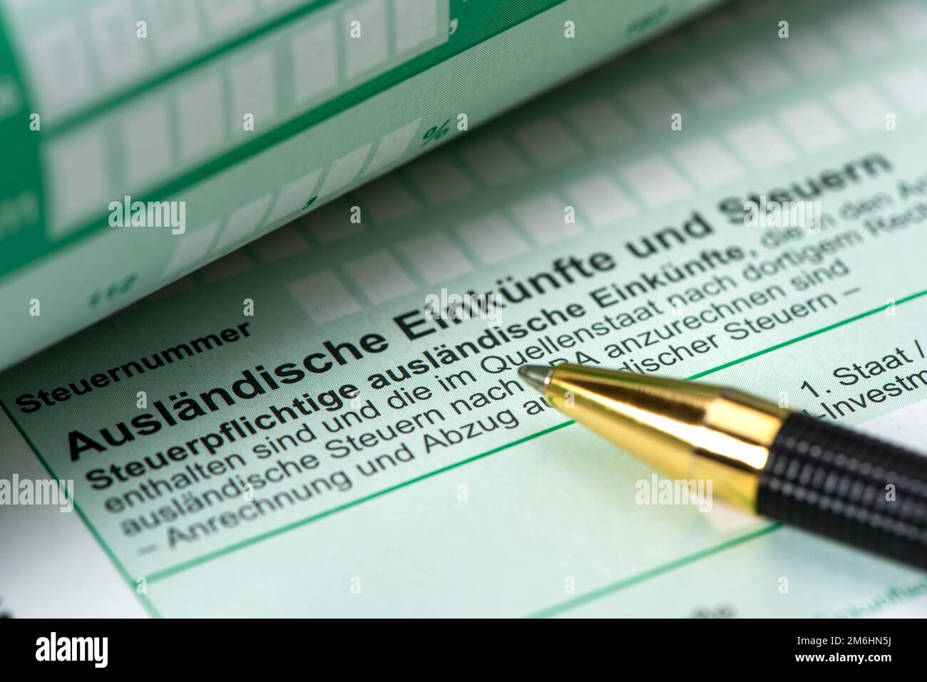 Tax declaration for tax office with form Stock Photo - Alamy