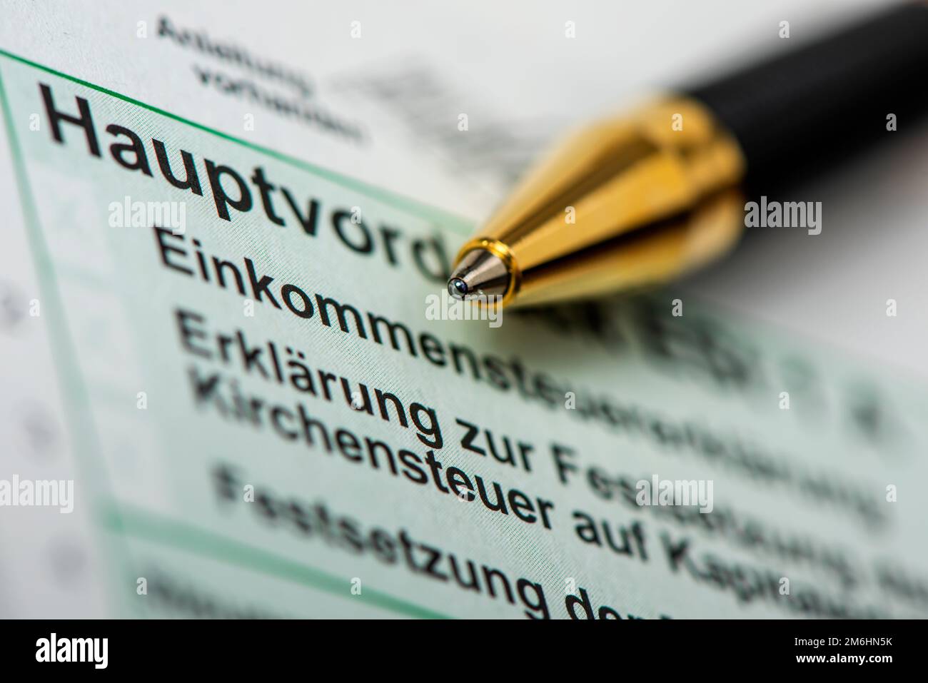Tax declaration for tax office with form Stock Photo - Alamy
