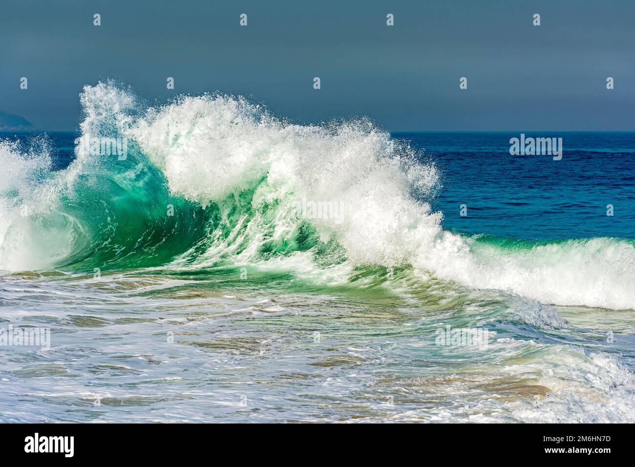 Strong beautiful wave with vivid colors breaking on Ipanema beach Stock ...
