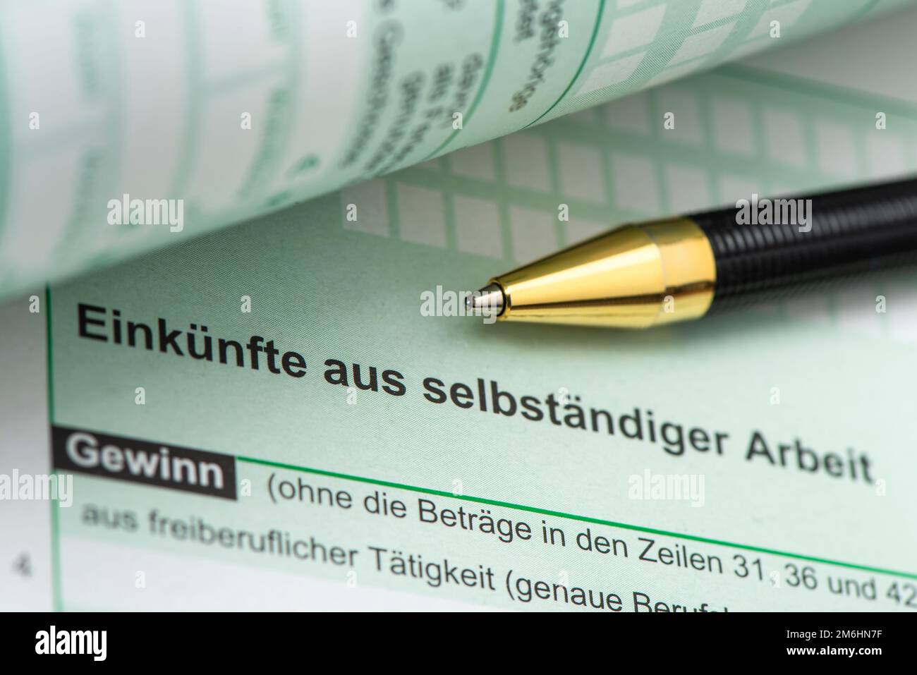 Tax declaration for tax office with form Stock Photo - Alamy
