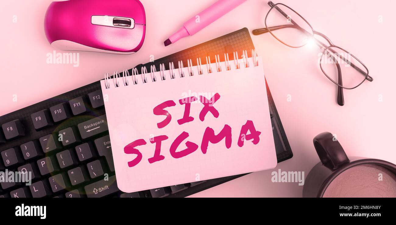 Text caption presenting Six Sigma. Internet Concept management ...