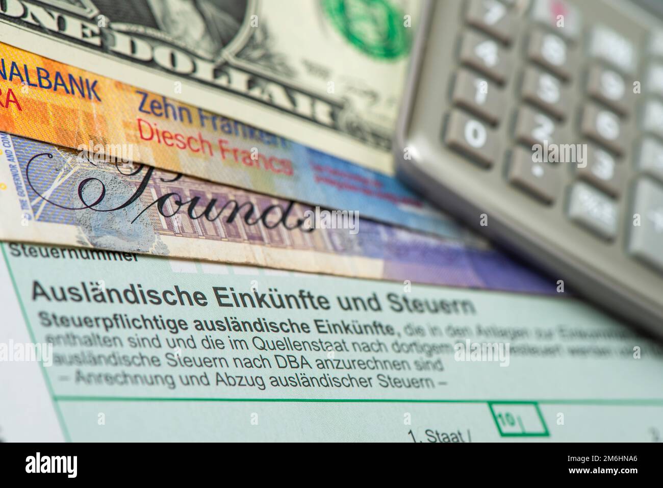 Tax declaration for tax office with form Stock Photo - Alamy