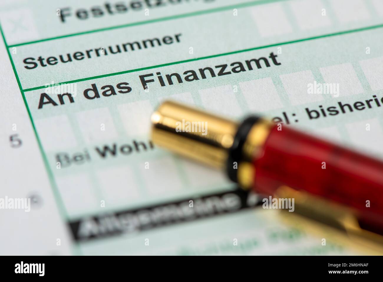 Tax declaration for tax office with form Stock Photo - Alamy