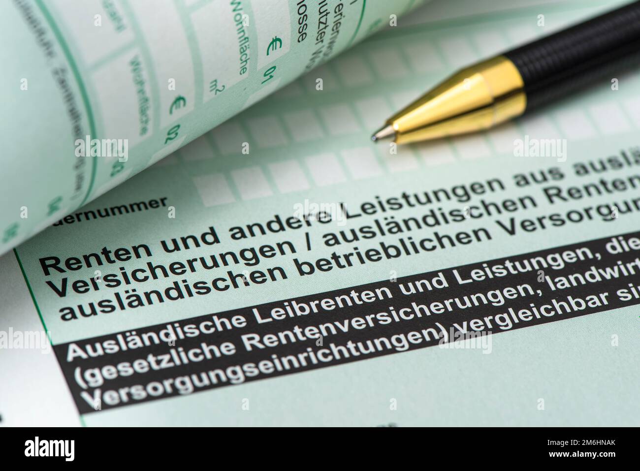 Tax declaration for tax office with form Stock Photo - Alamy