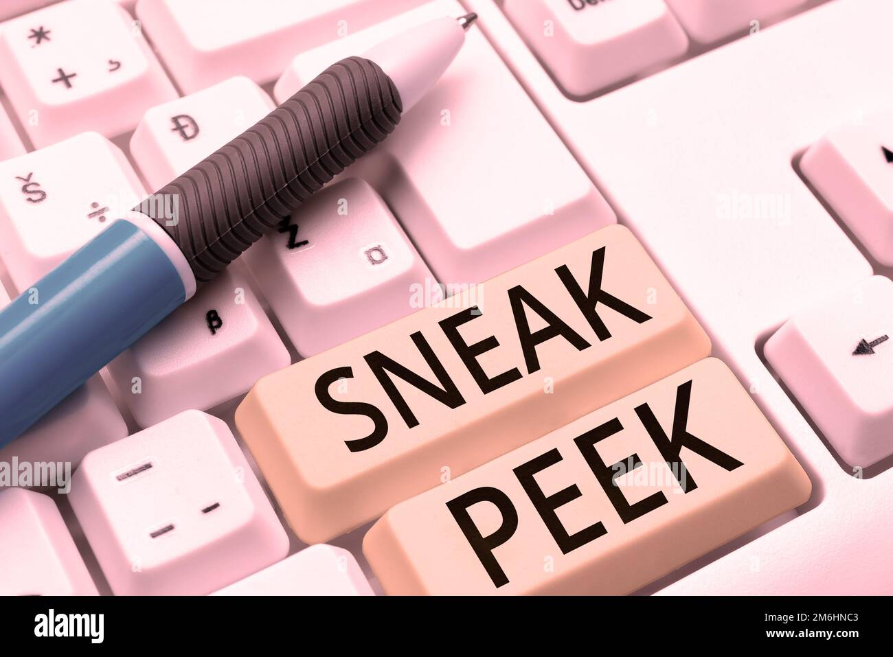 Conceptual display Sneak Peek. Business idea opportunity to see ...