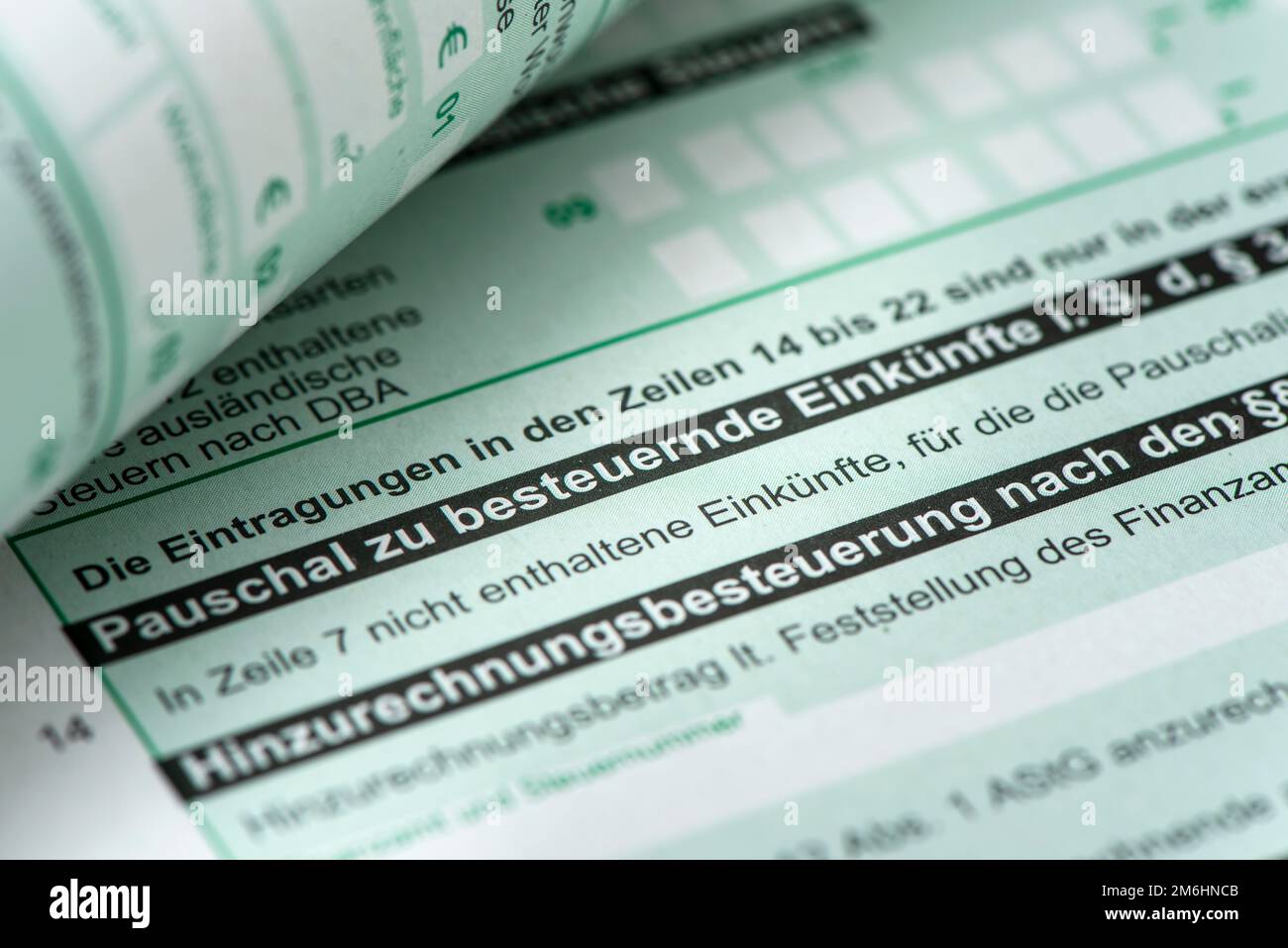 Tax declaration for tax office with form Stock Photo - Alamy